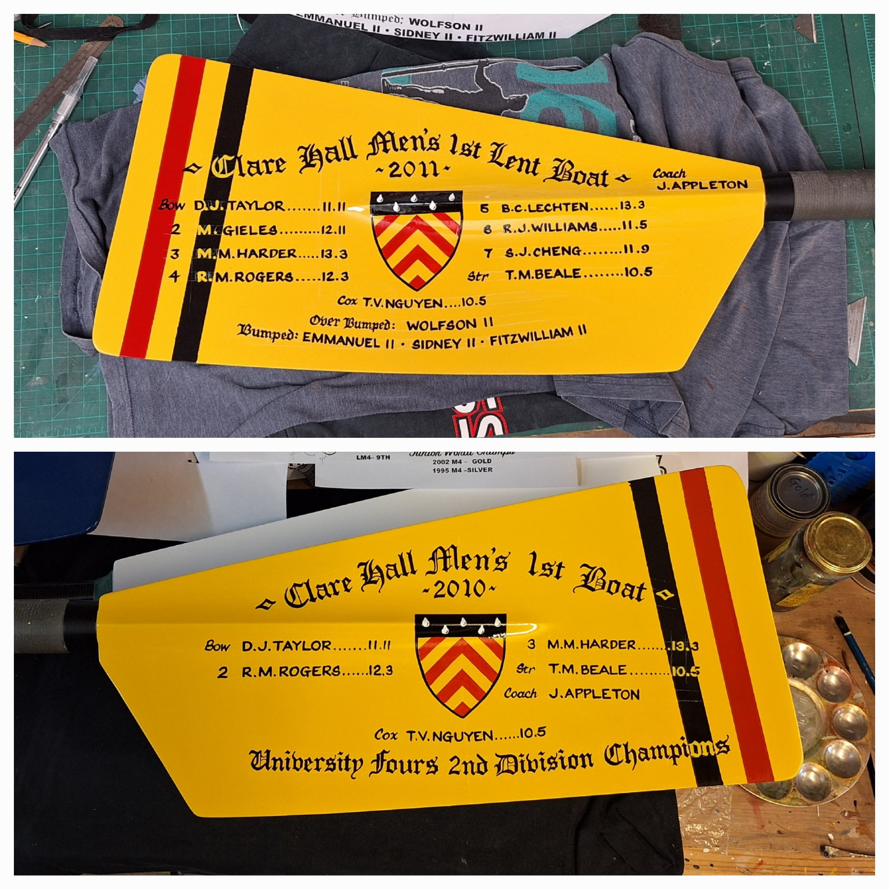 Trophy Oars | Beautiful hand illuminated oars and paddles